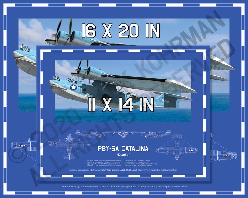 Consolidated PBY Catalina WW2 Aviation Art Blueprint - Etsy