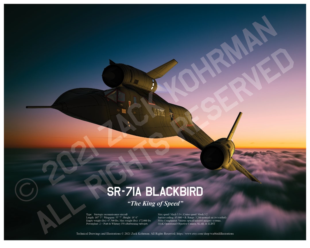 Lockheed SR-71 Blackbird Aviation Art Print the King of - Etsy