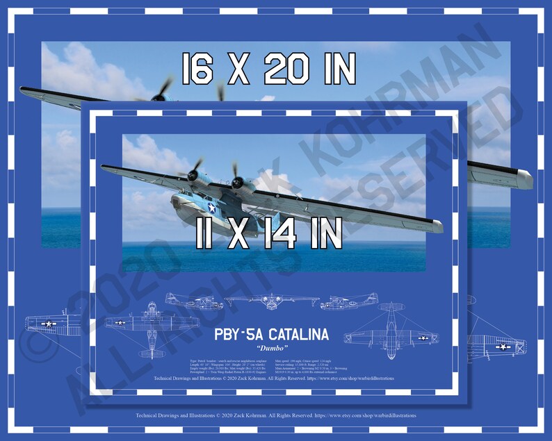 Consolidated PBY Catalina WW2 Aviation Art Blueprint - Etsy