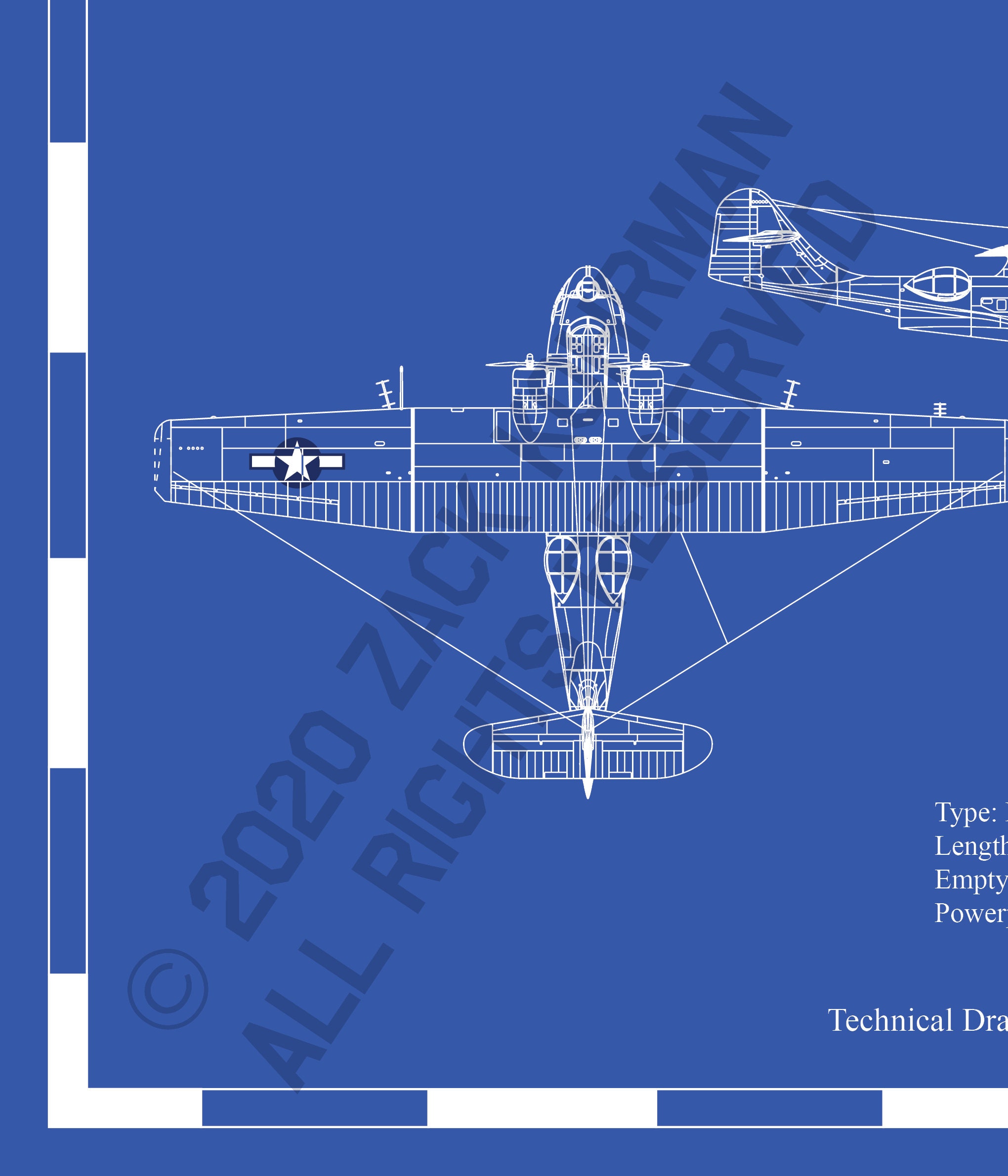 Consolidated PBY Catalina WW2 Aviation Art Blueprint - Etsy UK