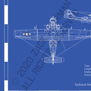 Consolidated PBY Catalina WW2 Aviation Art Blueprint - Etsy