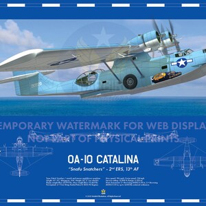 Consolidated PBY Catalina WW2 Aviation Art Blueprint "snafu Snatcher ...