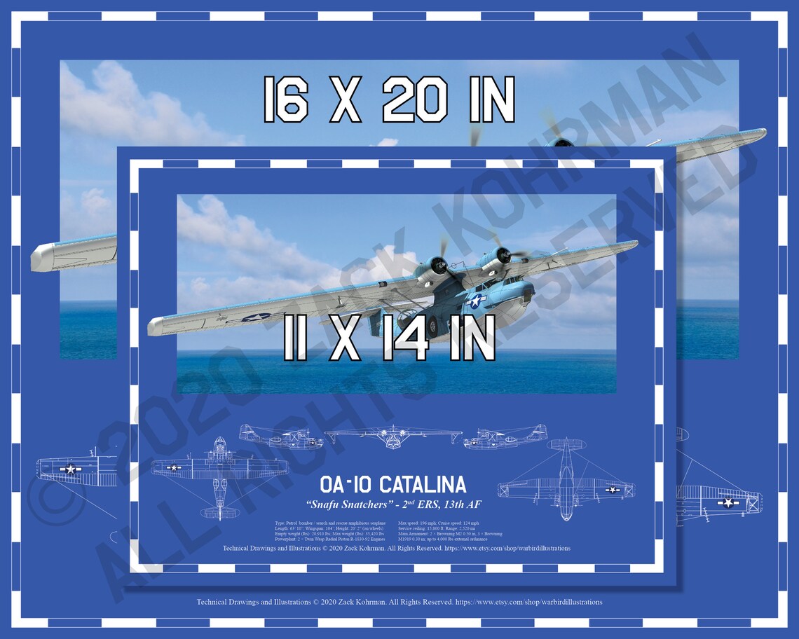 Consolidated PBY Catalina WW2 Aviation Art Blueprint - Etsy