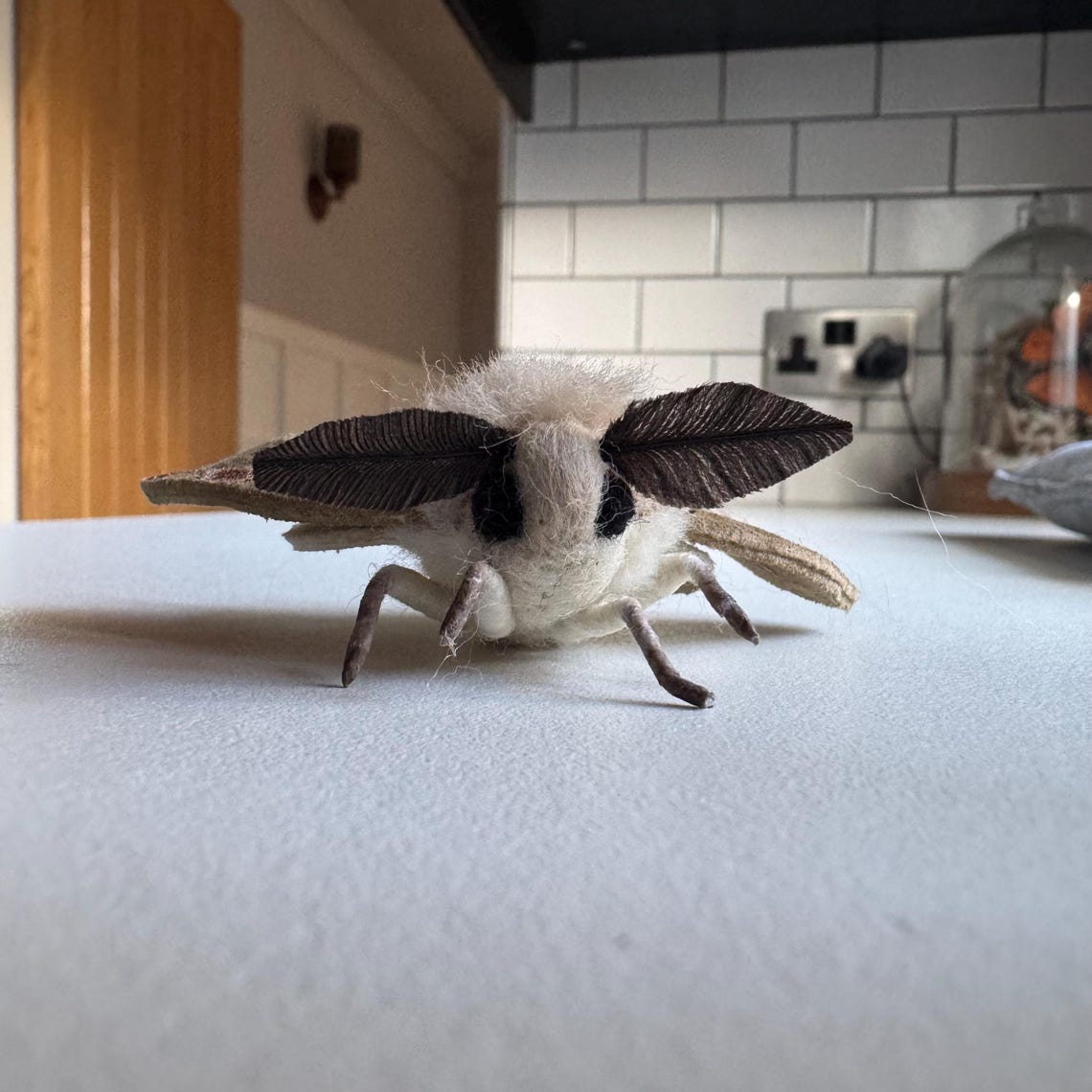 Peach Blossom Moth, Needle Felted, Moth Figurine, Decoration, Handmade ...