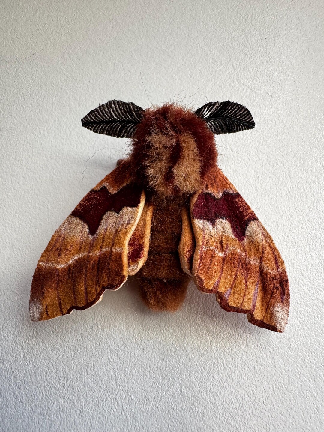 Needle Felted Lady Lime Hawk Moth Figurine: Posable Handmade Decoration ...