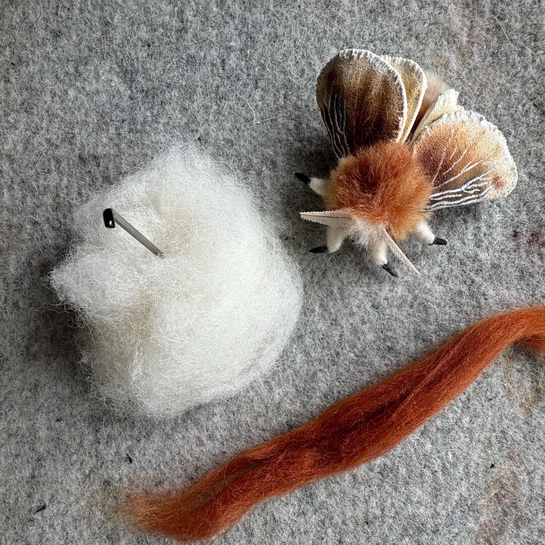 Needle Felted Southern Flannel Moth Figurine: Posable Wool Decoration ...