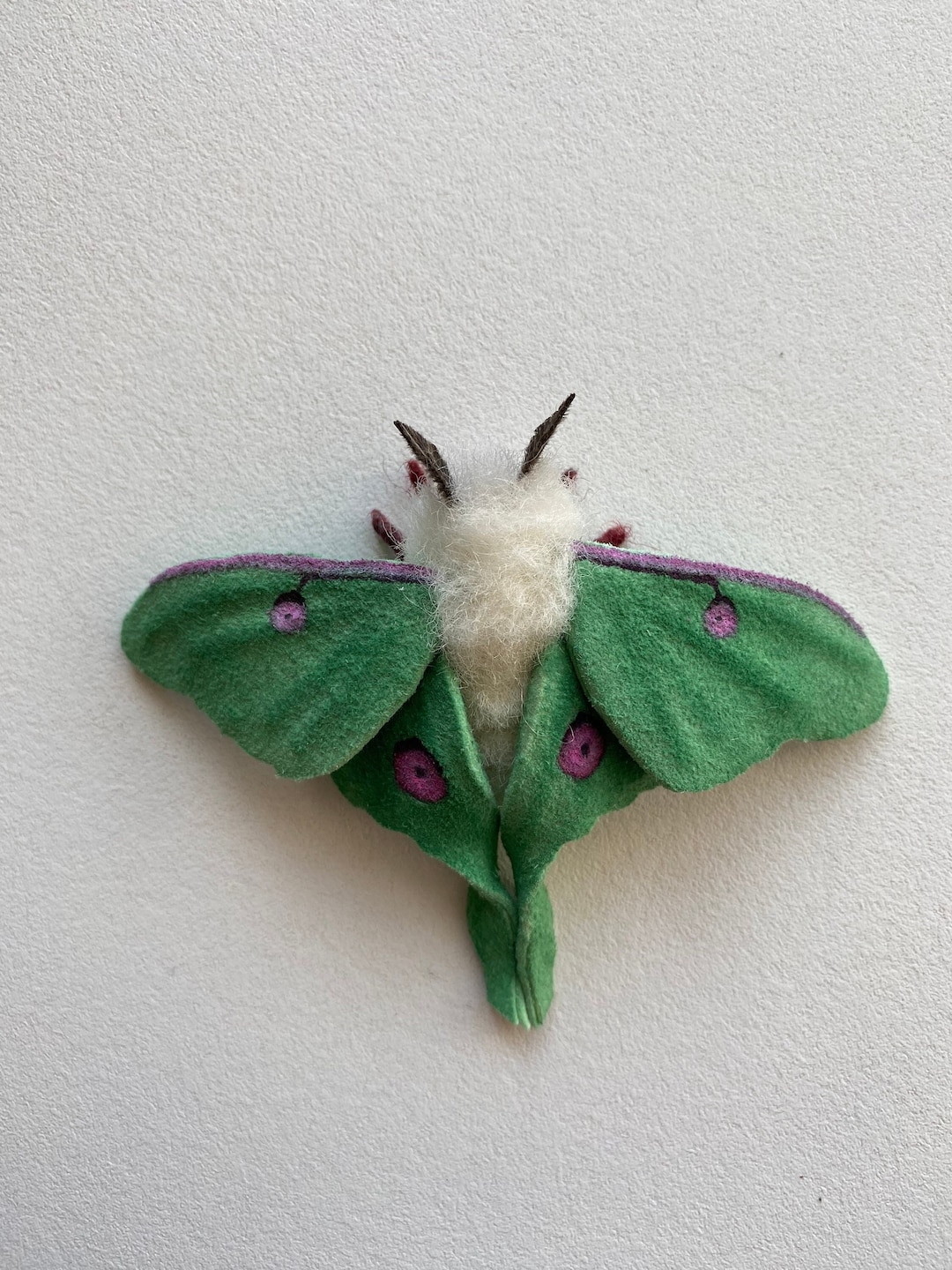 Luna Moth, True to Size, Needle Felted, Posable, Suede,moth Figurine ...