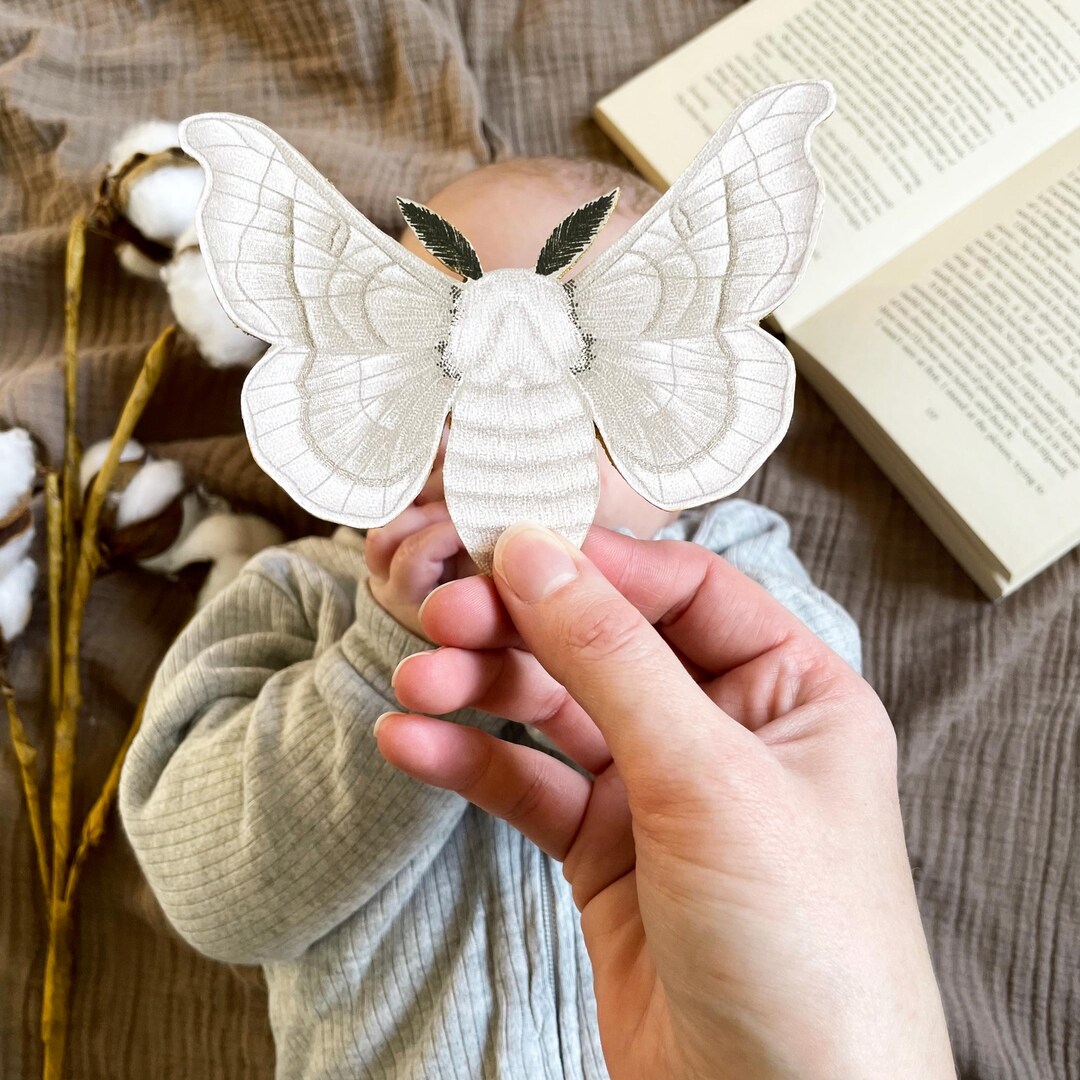 Silk Moth Leather Bookmark, Moth Wing, Insect Stationery, Bookworm Gift ...