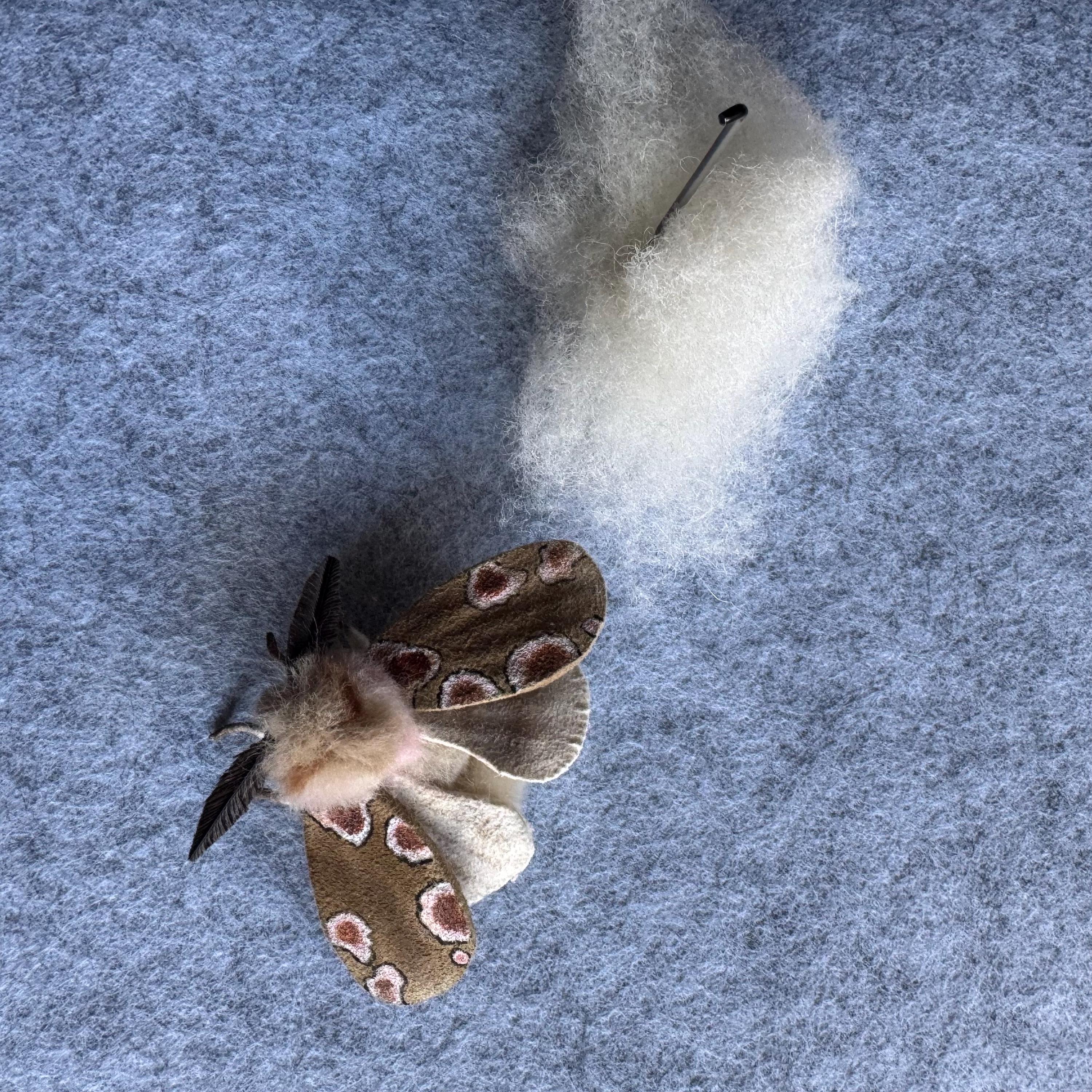 Peach Blossom Moth, Needle Felted, Moth Figurine, Decoration, Handmade ...