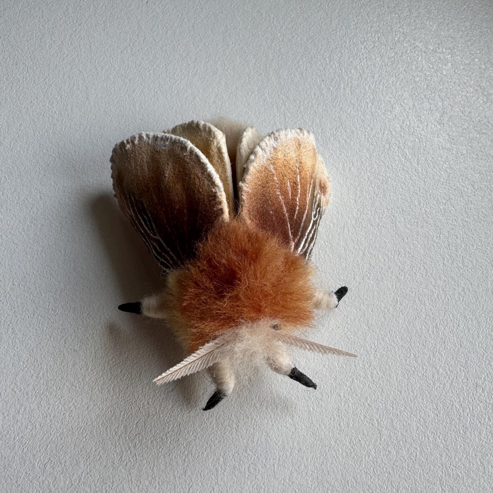 Needle Felted Southern Flannel Moth Figurine: Posable Wool Decoration ...