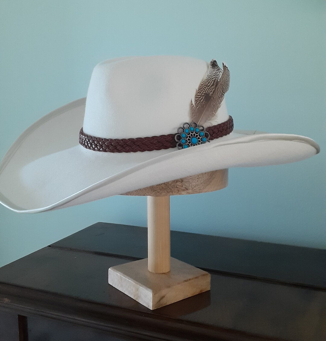 Winter White Felt Cowboy Hat - Etsy
