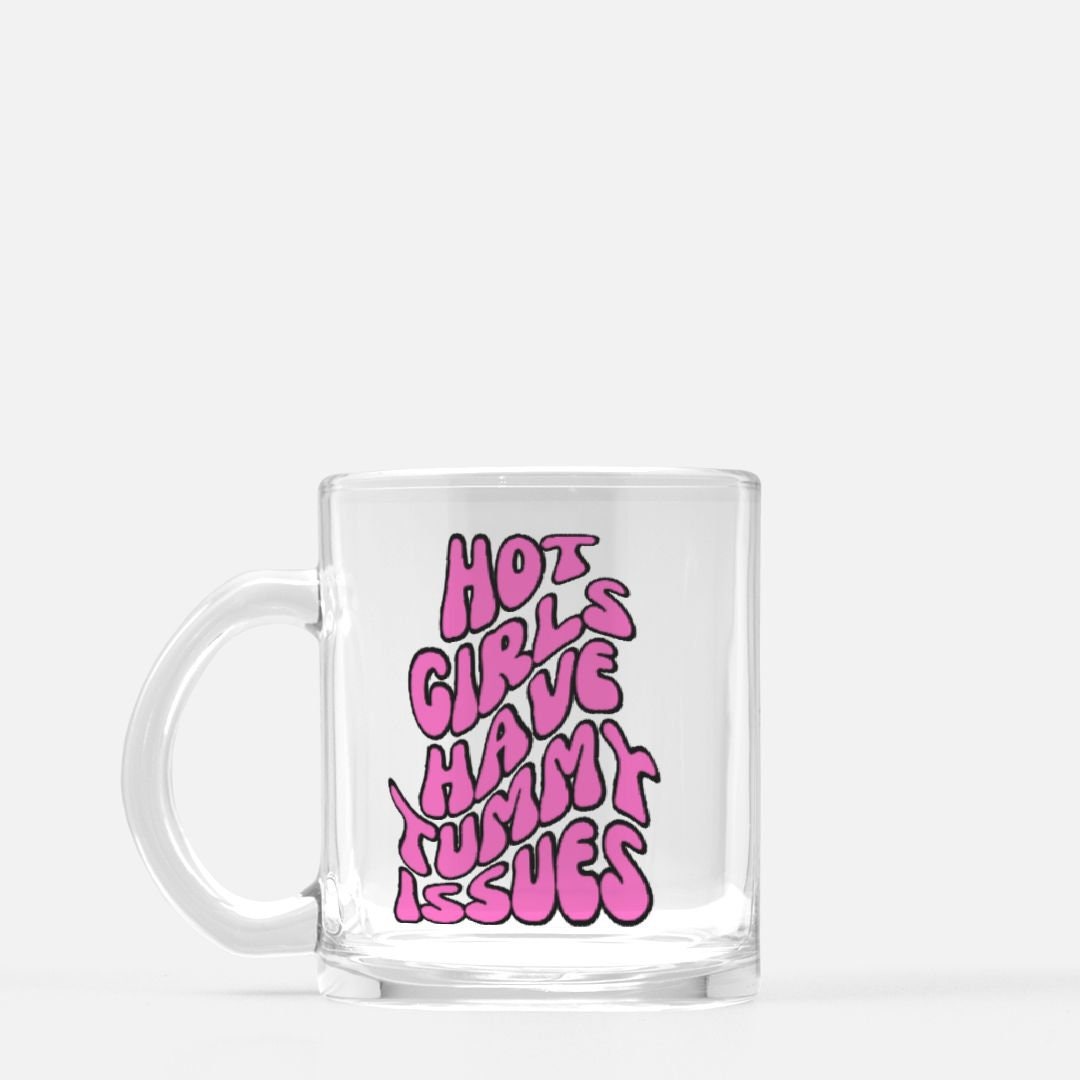 Hot Girl Tummy Issue Glass Mug - Etsy