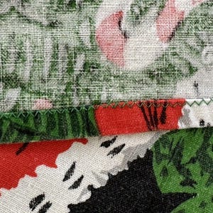 Vintage Mr & Mrs Santa Claus Spring Mills Fabric Heavy Cotton 50 X 2 ...