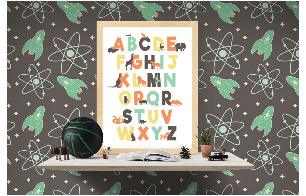 ABC Nursery Printable, Alphabet Wall Art, ABC Nursery Decor, Animal ...