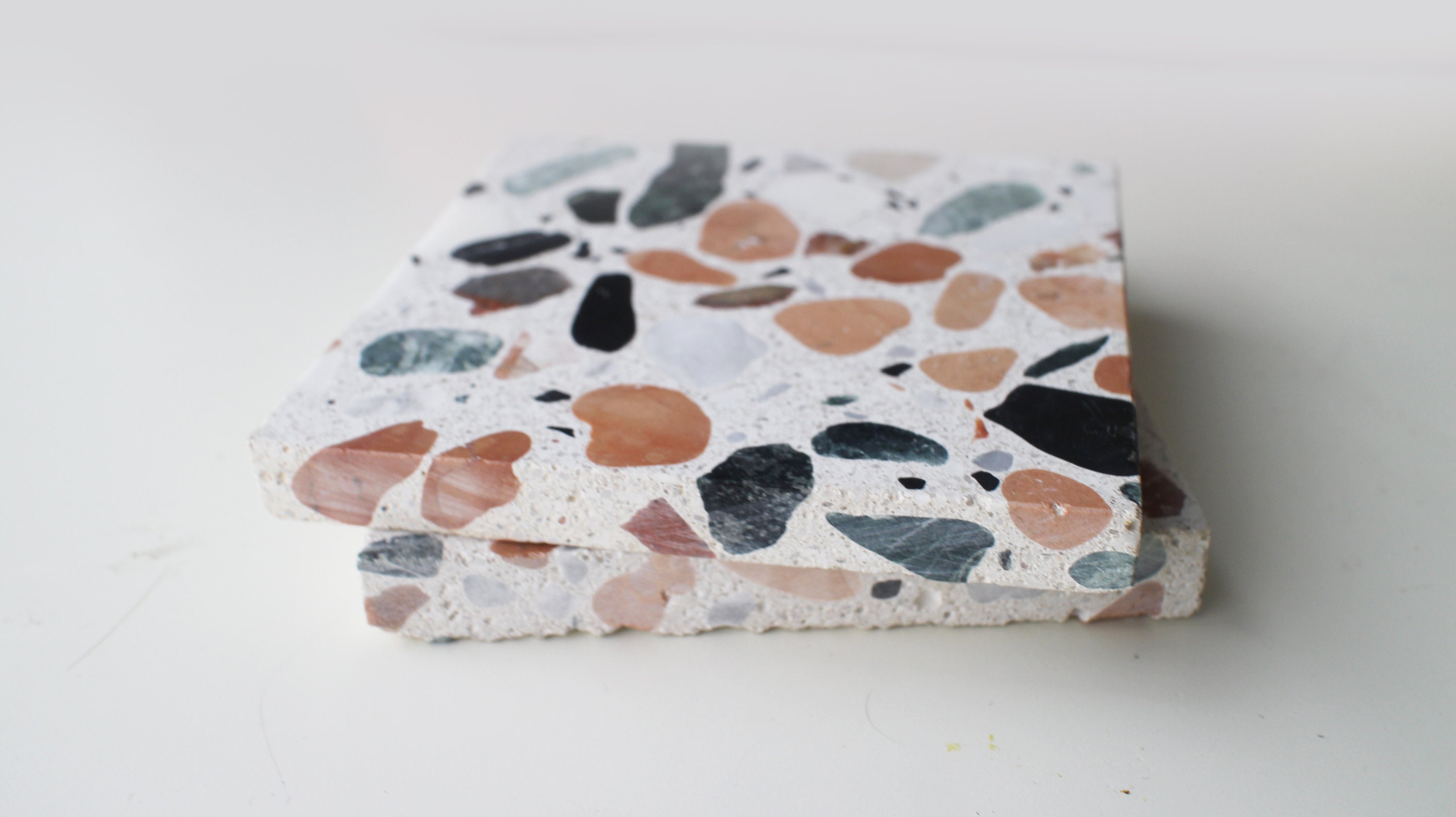 Terrazzo concrete coasters Terrazzo decor home real marble | Etsy