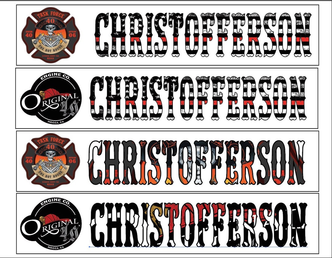 Fire Fighter Custom Locker Magnets Name Plates Fire Department ...