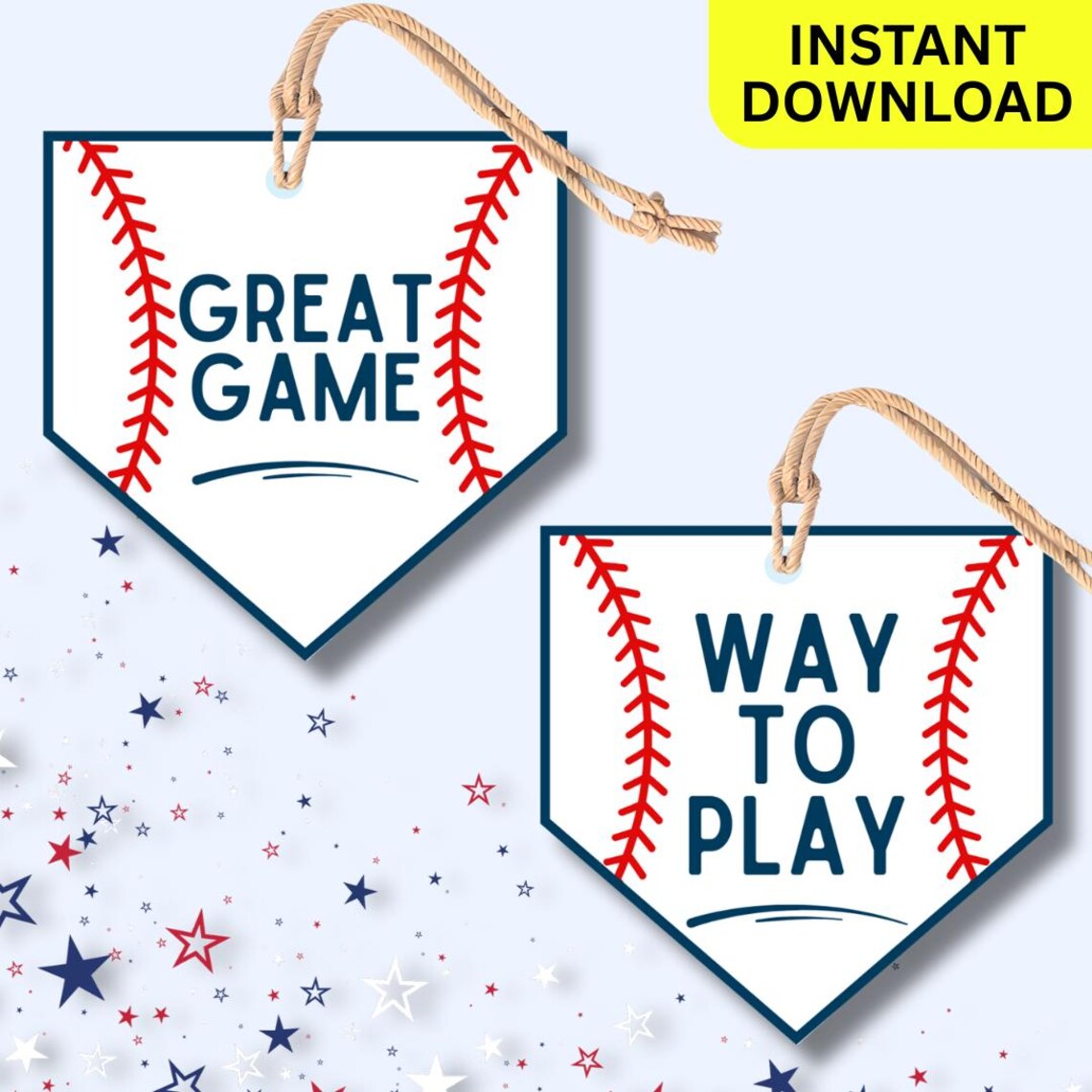 Baseball Game Day Treat Tag Printable, Game Day Snack Tag, Baseball ...