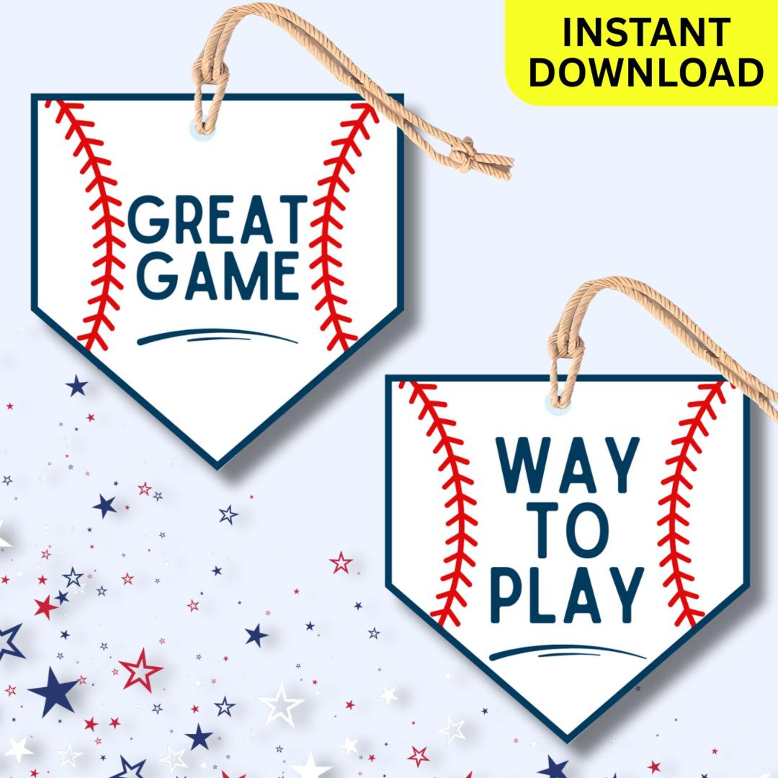 Baseball Game Day Treat Tag Printable, Game Day Snack Tag, Baseball ...