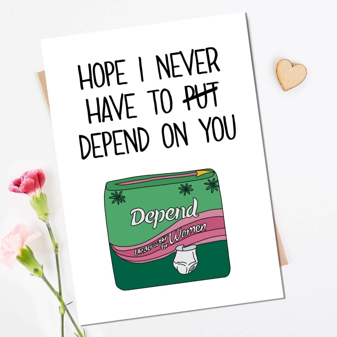 Funny Depends Inspired Ageless Humor: A Witty Mother's Day Card on Etsy ...