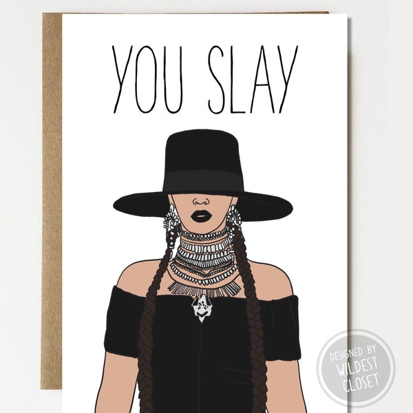 Slay Queen Birthday Card - Etsy