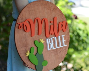 Boho Cactus Sign Nursery Name Sign Cactus Decor Cactus - Etsy