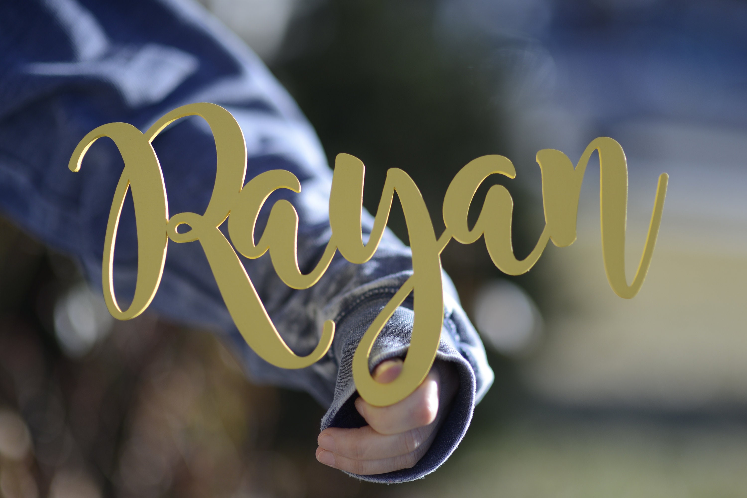 MADELYN Script Font Wooden Name Sign Boy Girl Nursery Name | Etsy