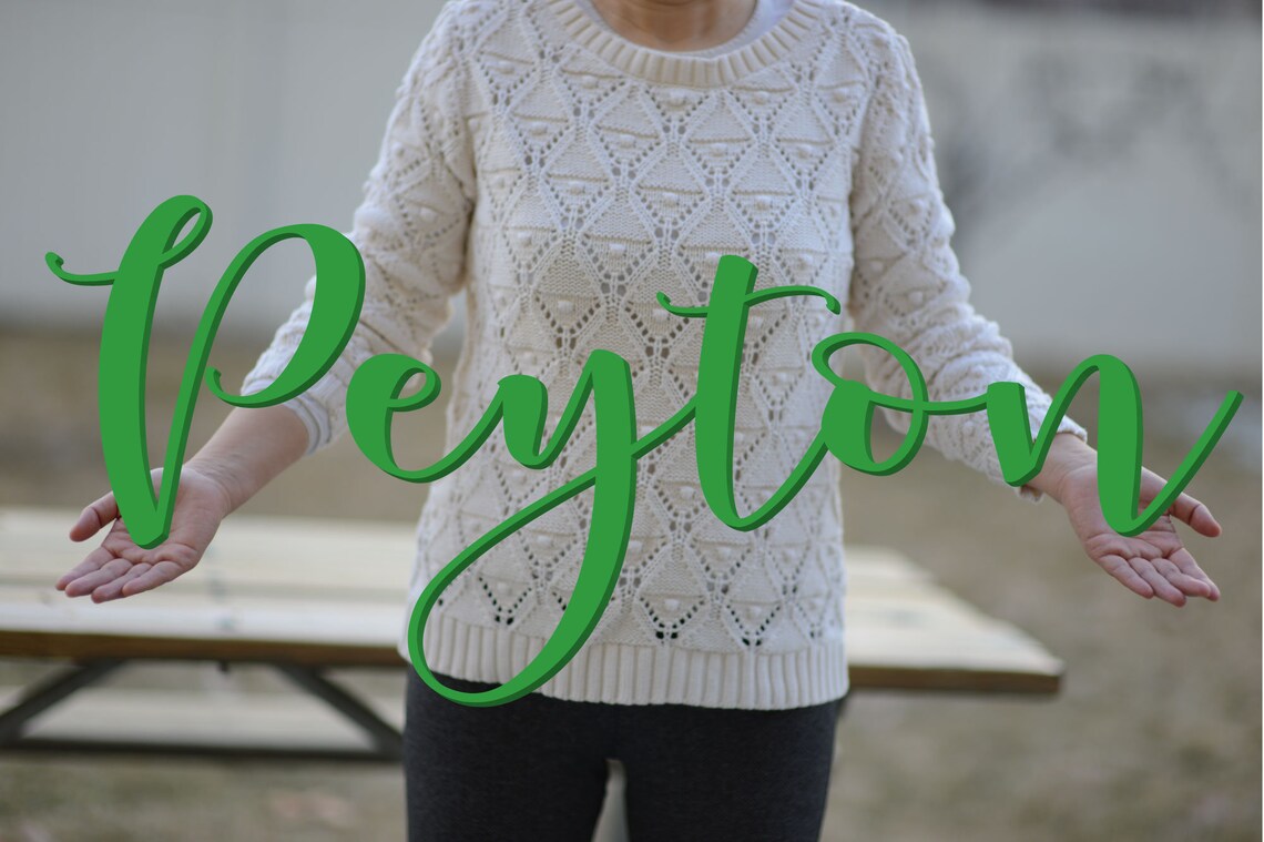 PEYTON Script Font Wooden Name Sign Boy Girl Nursery Name Sign | Etsy