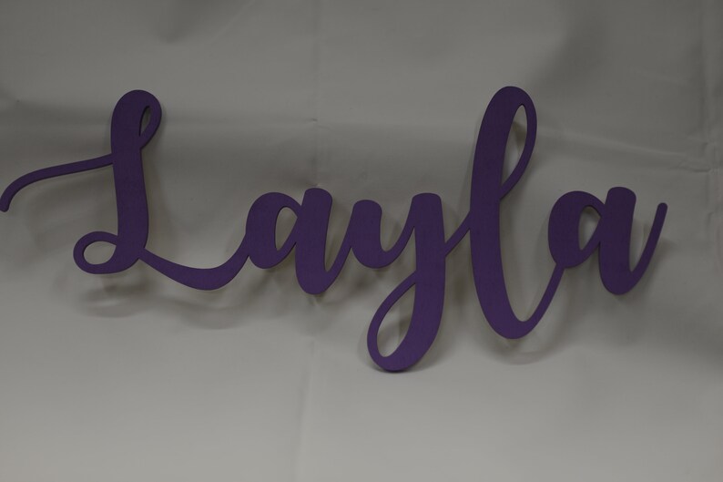LAYLA Script Font Wooden Name Sign Boy Girl Nursery Name Sign - Etsy