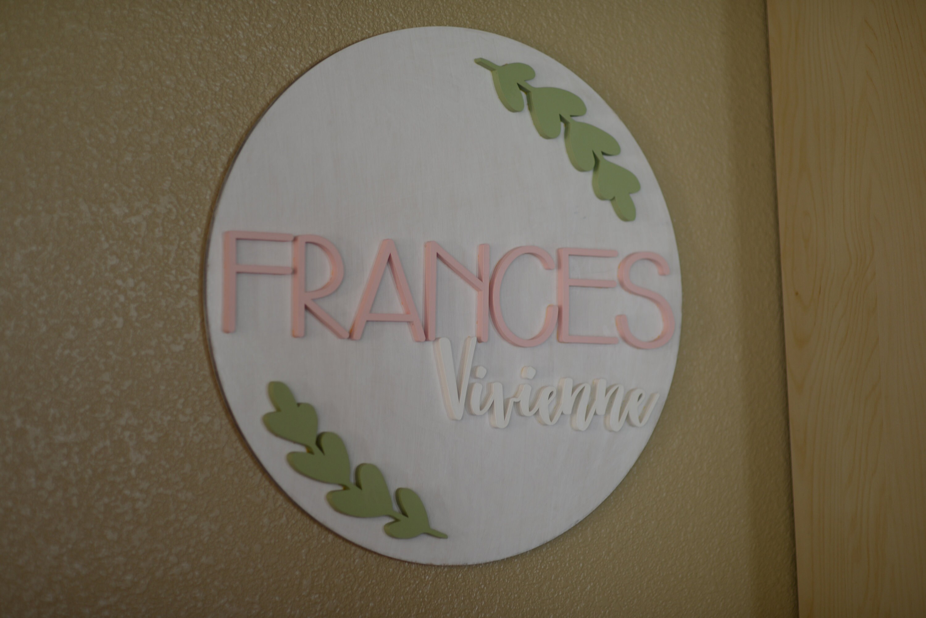 Greenery Leafy Set Custom Nursery Name Sign Wall Decor Wood | Etsy