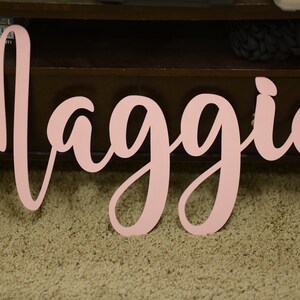 MADELYN Script Font Wooden Name Sign Boy Girl Nursery Name - Etsy
