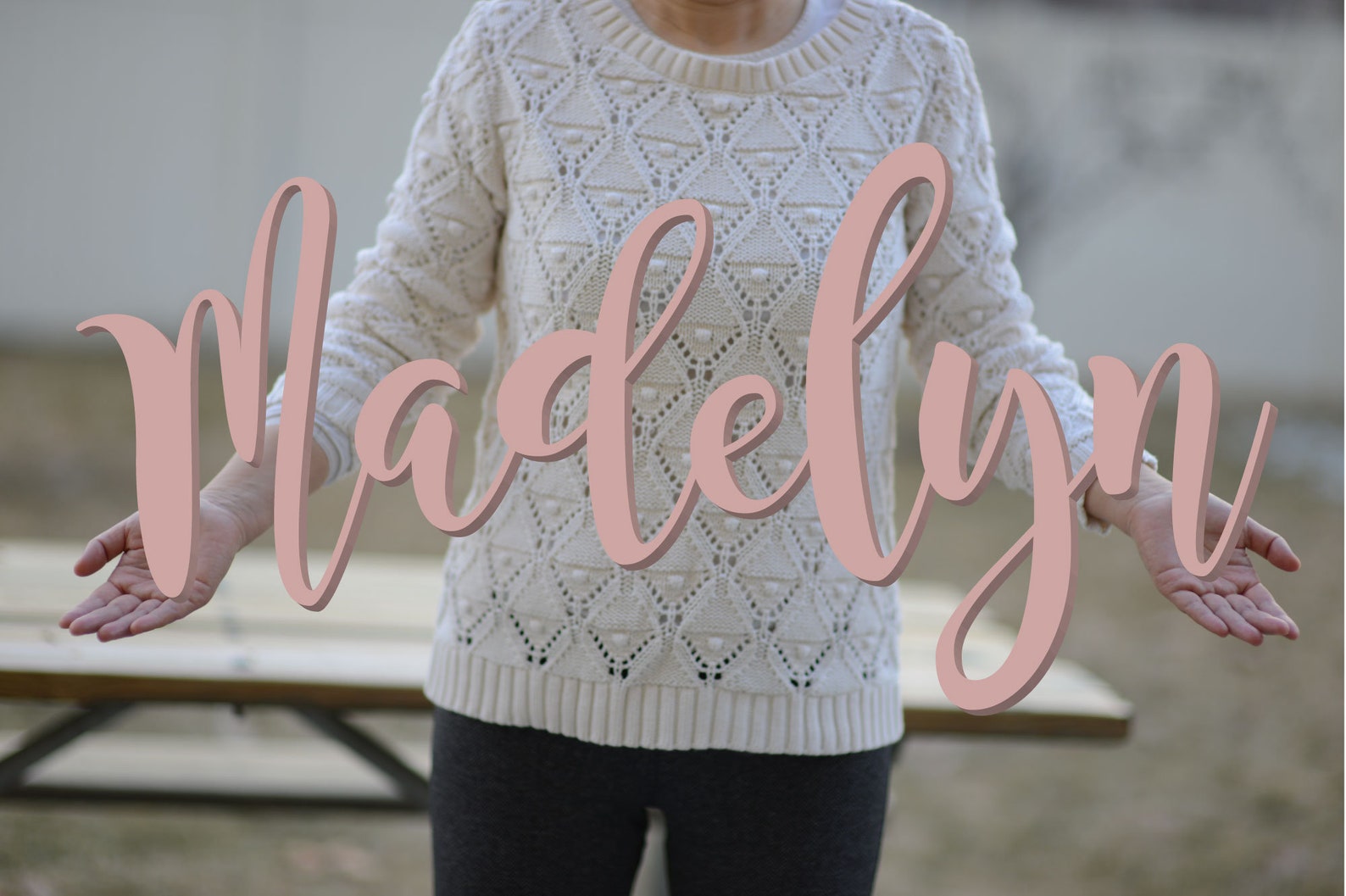 MADELYN Script Font Wooden Name Sign Boy Girl Nursery Name | Etsy