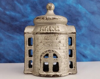 Antique 1892 Silver and Gold Presto Bank Building Small Cast - Etsy