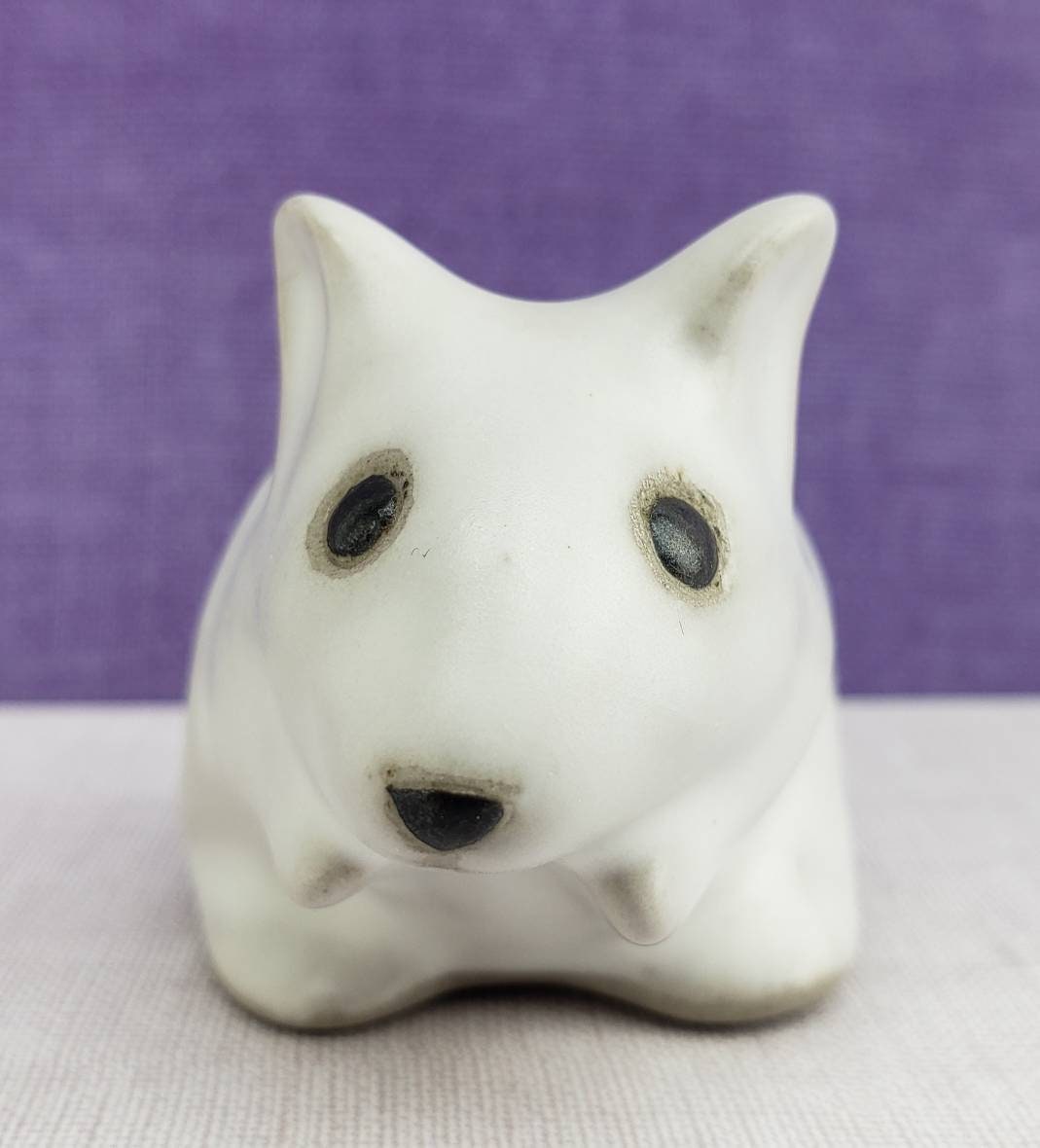 POD of Edgecomb Maine Pair of Studio Art Pottery White Cat | Etsy