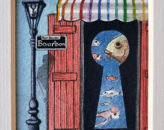 2000 Gail Bryant Fillé (1952-) Original Miniature Watercolor Painting ...