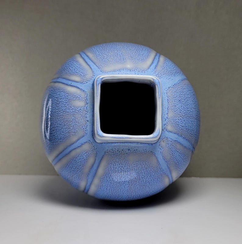 1940s Carillon China Art Deco Art Pottery Vase in a Glossy Blue Flambe ...