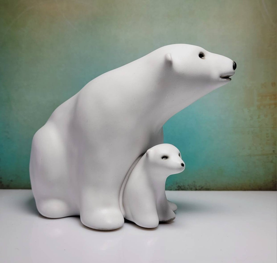 POD of Edgecomb Maine Studio Art Pottery Mother and Baby Polar - Etsy