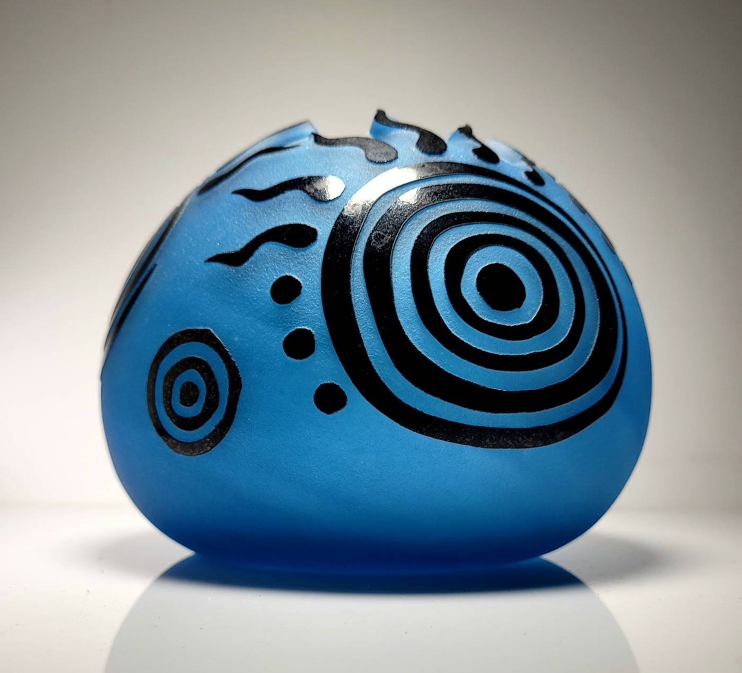 1995 Clair RAABE & Stephen FELLERMAN Blue and White Frosted - Etsy