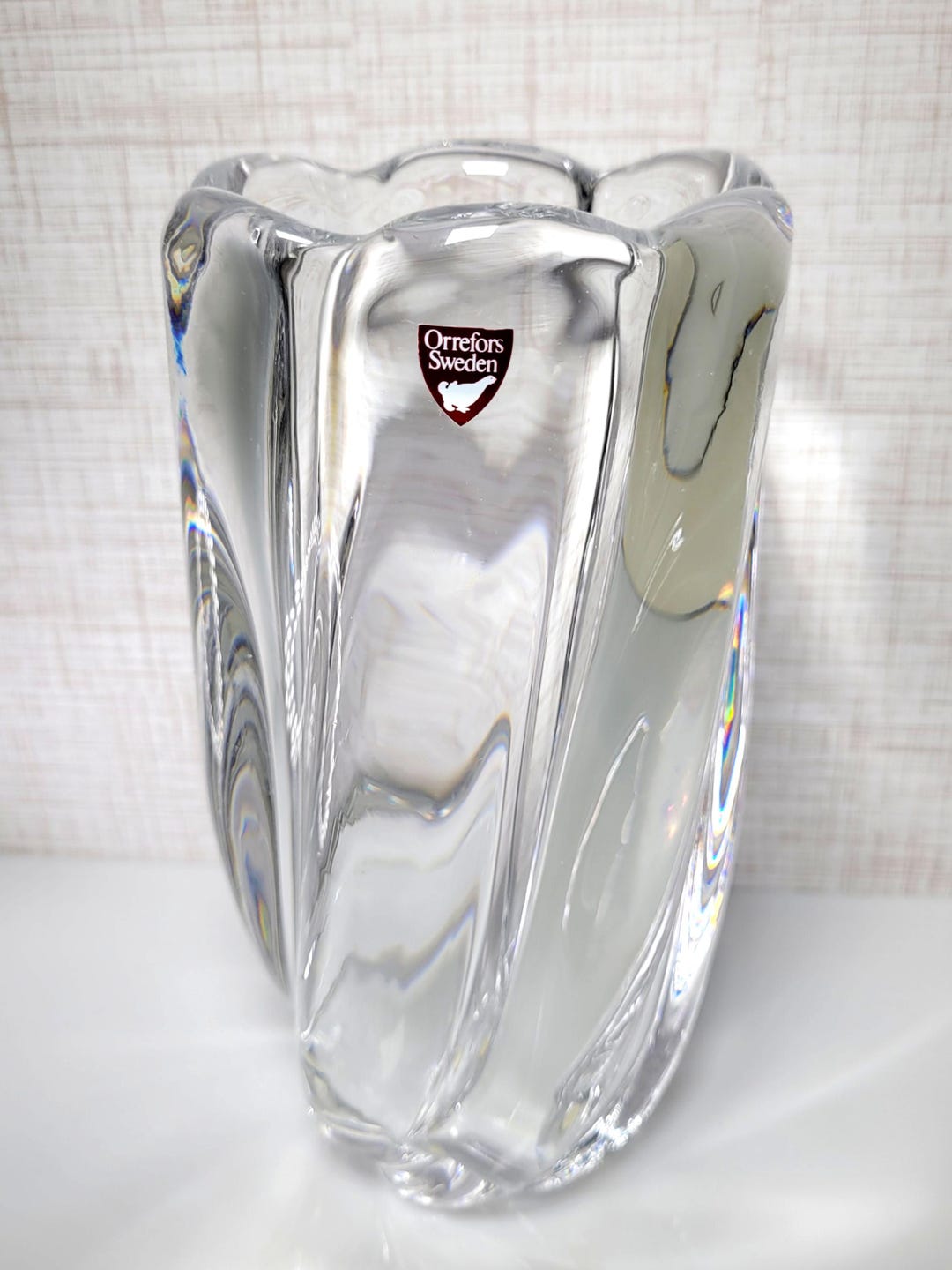 Orrefors of Sweden 'waterfall' Heavy Spiral Twist Art Glass Crystal ...