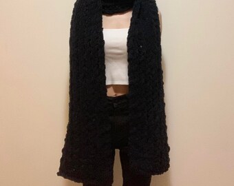 Handknit Reversible Red and Black Spider Star Graphic Pattern Chunky ...