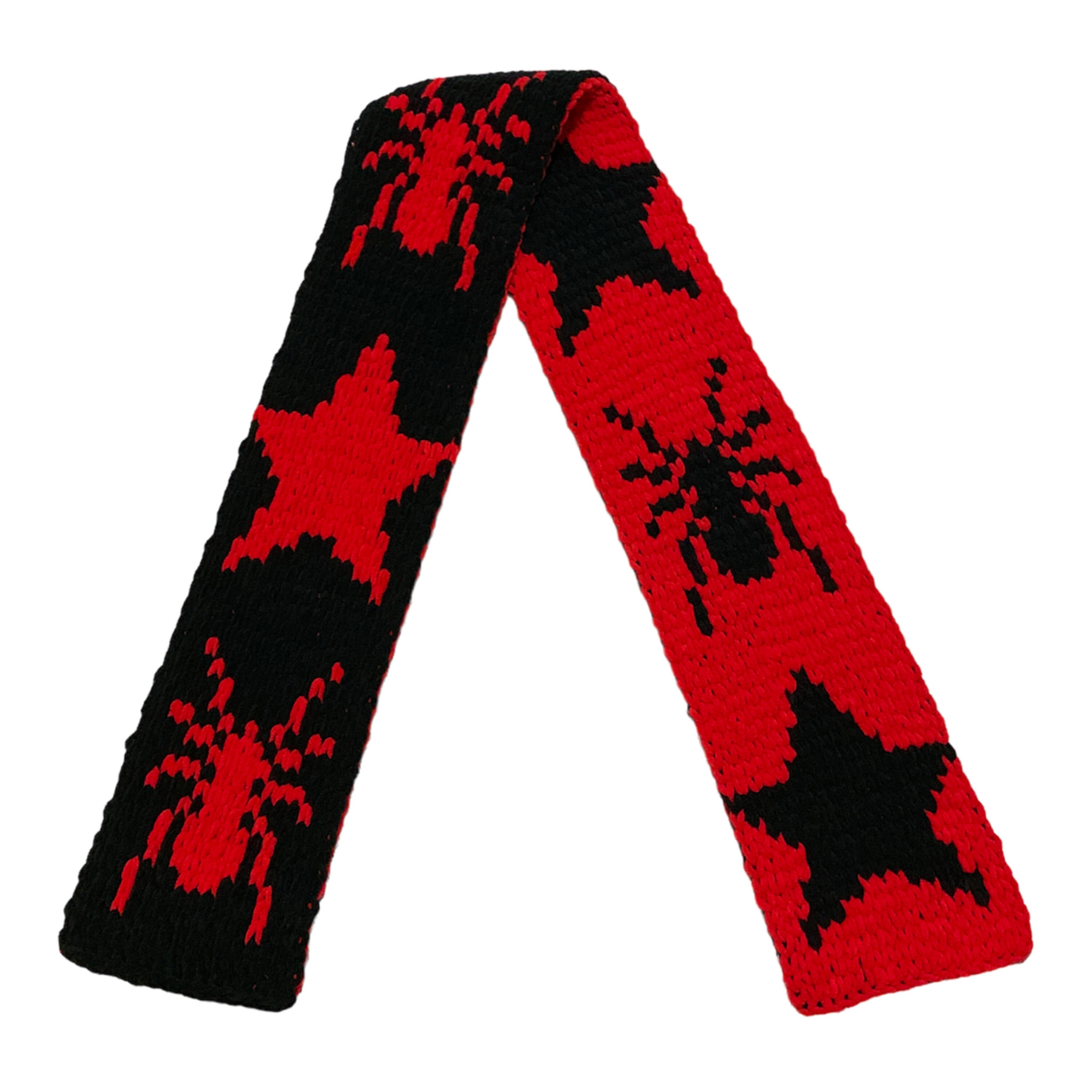 Handknit Reversible Red and Black Spider Star Graphic Pattern - Etsy