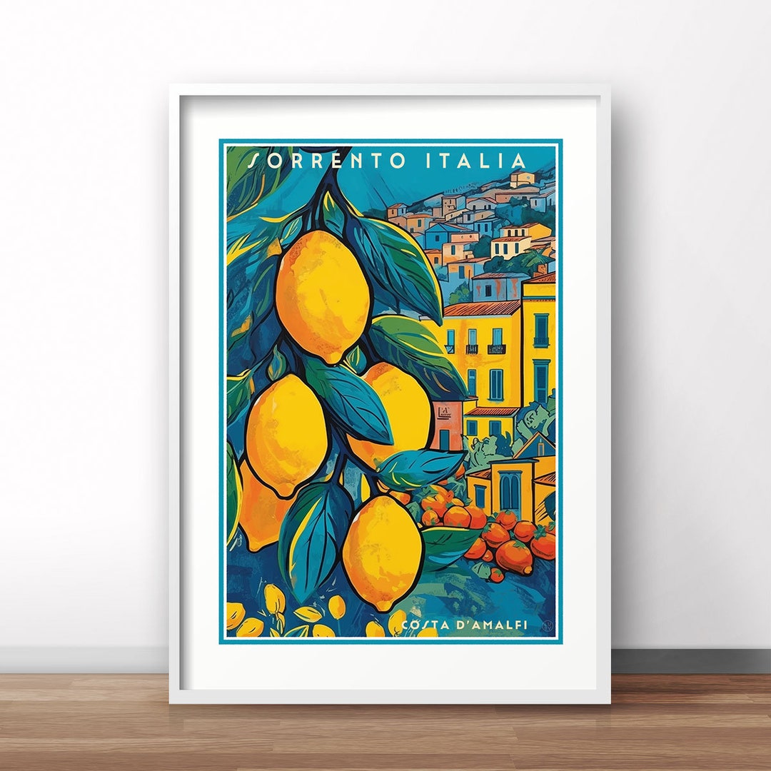 Italy Sorrento, Italian Vintage Poster, Sorrento Amalfi Coast Retro ...