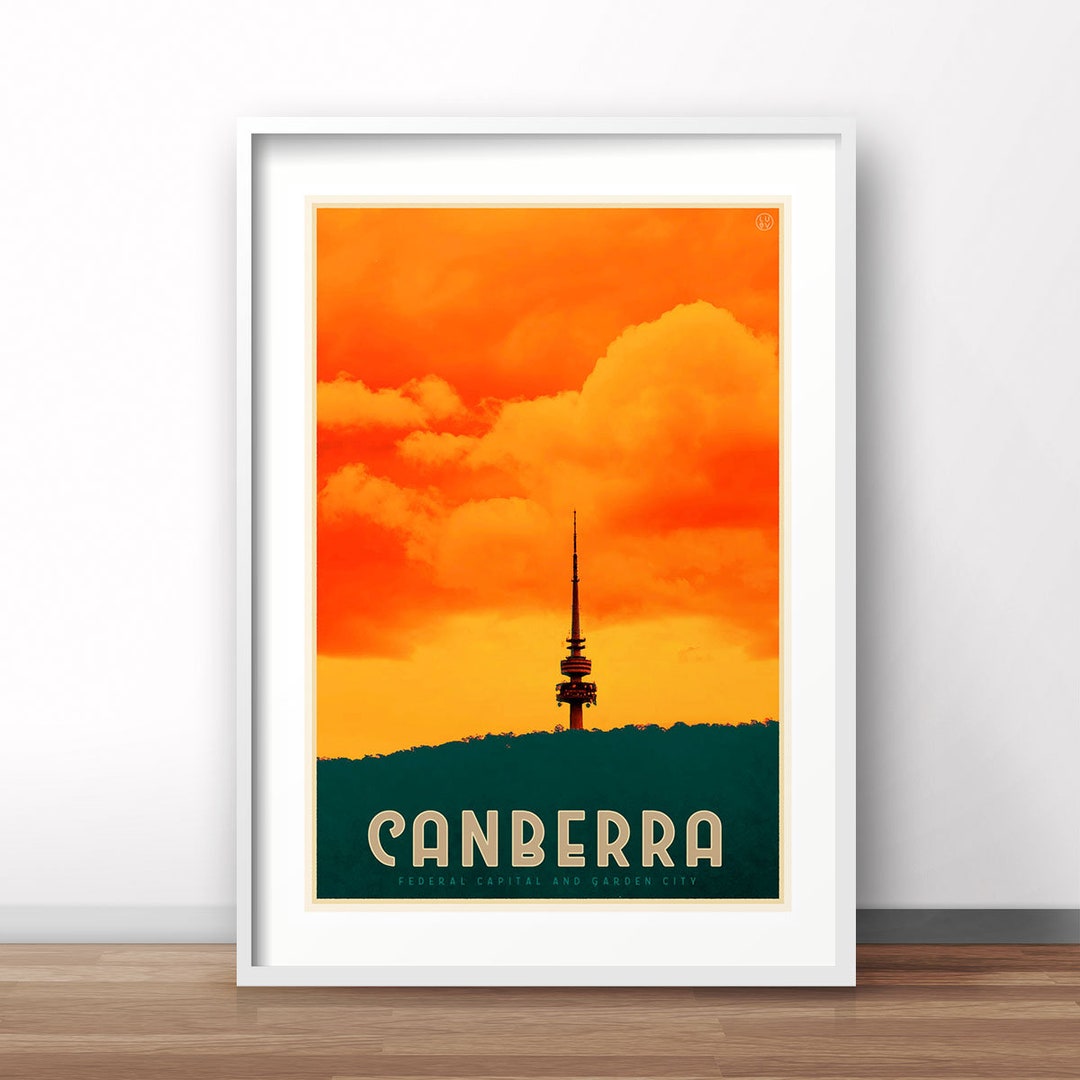 Canberra Australia Vintage Poster, Australian Retro Print, Vintage ...