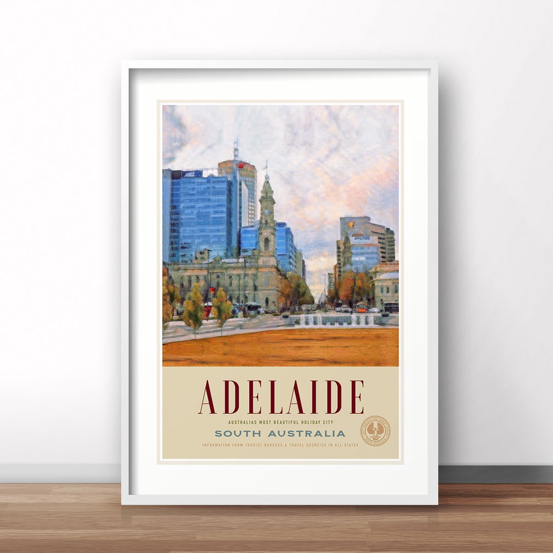 Poster South Australia Adelaide, Retro Travel Poster, South Australia ...