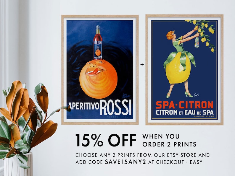 Aperol Spritz Poster, Italy Retro Advertising Print, Art Deco Wall ...