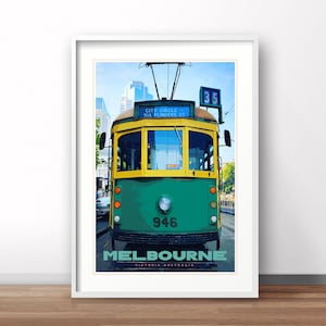 Melbourne Tram Print, Australian Retro Print, Vintage Australia Travel ...