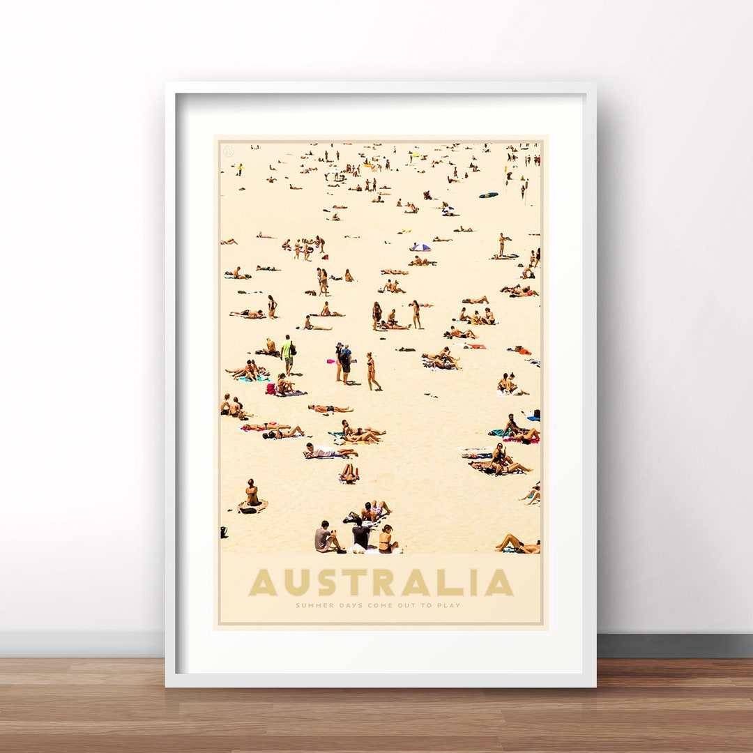 Australia Beach Retro Poster, Vintage Print, Australian Summer ...