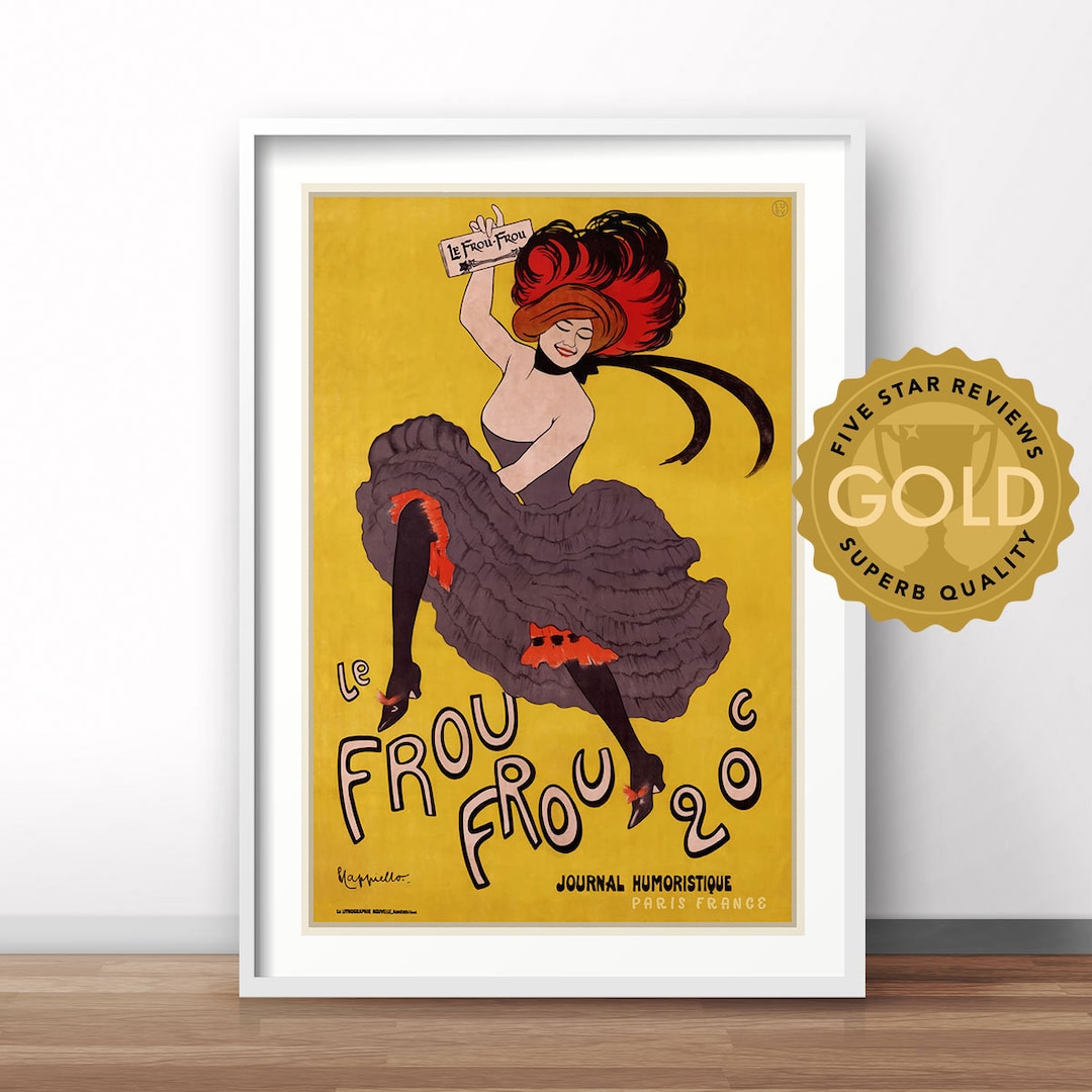 French Frou Frou Vintage Poster, French Retro Print, Vintage France ...