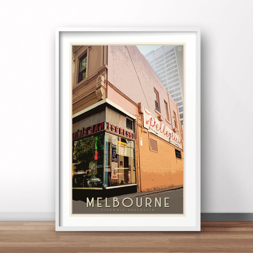 Melbourne Cafe Vintage Poster, Melbourne Retro Print, Vintage Australia ...
