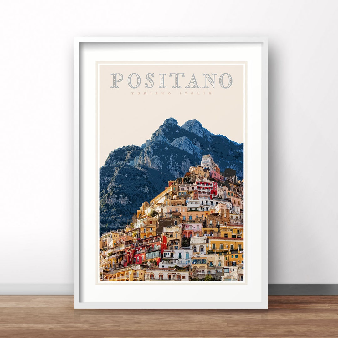 Positano Vintage Italian Poster, Amalfi Coast, Vintage Italy Travel ...