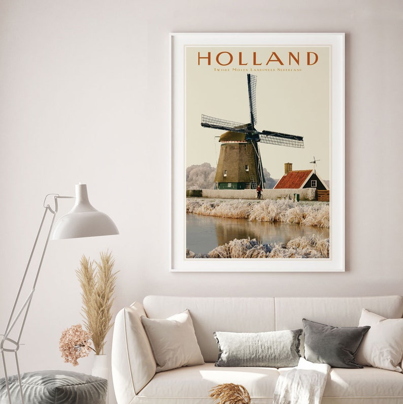 Holland Travel Poster, Netherlands Retro Print, Vintage Dutch Poster - Etsy